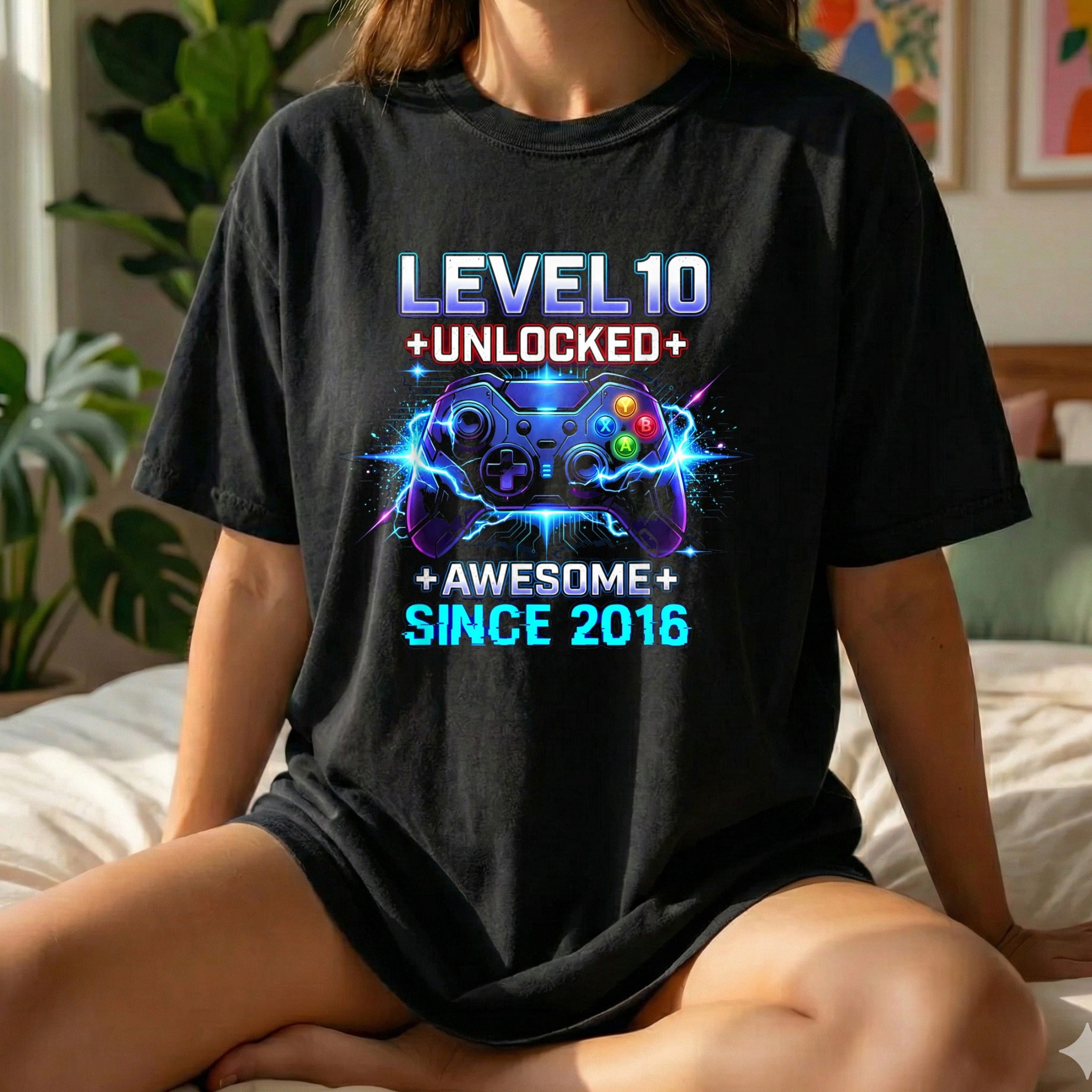 Colorful Gamer T-Shirt for 10th Birthday Celebration | Comfort Colors ...