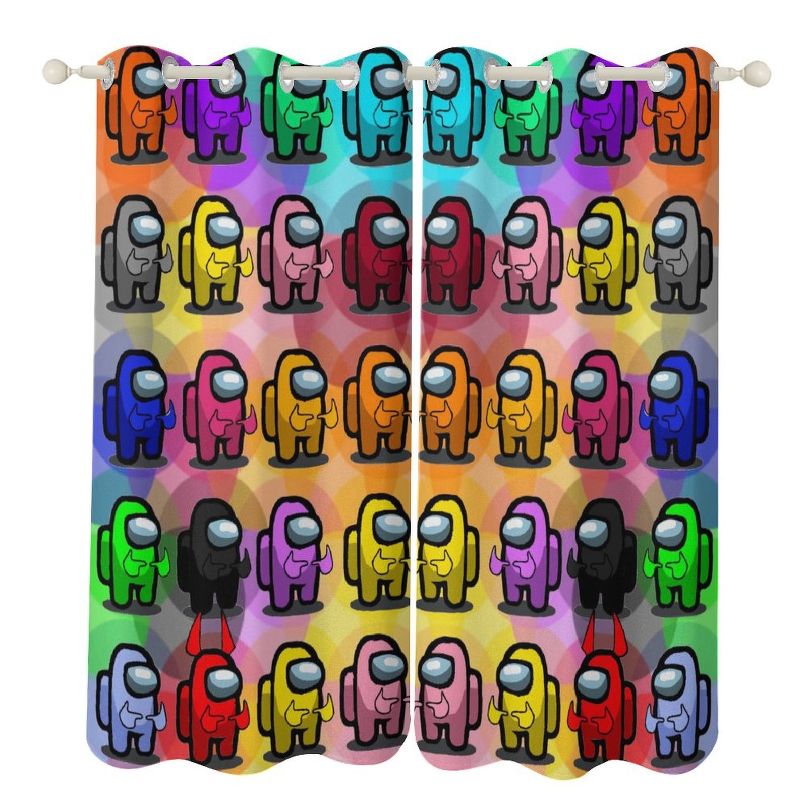 Colorful Games Impostor Among Us Kids Curtains 52 X 72 Inch,Cartoon ...