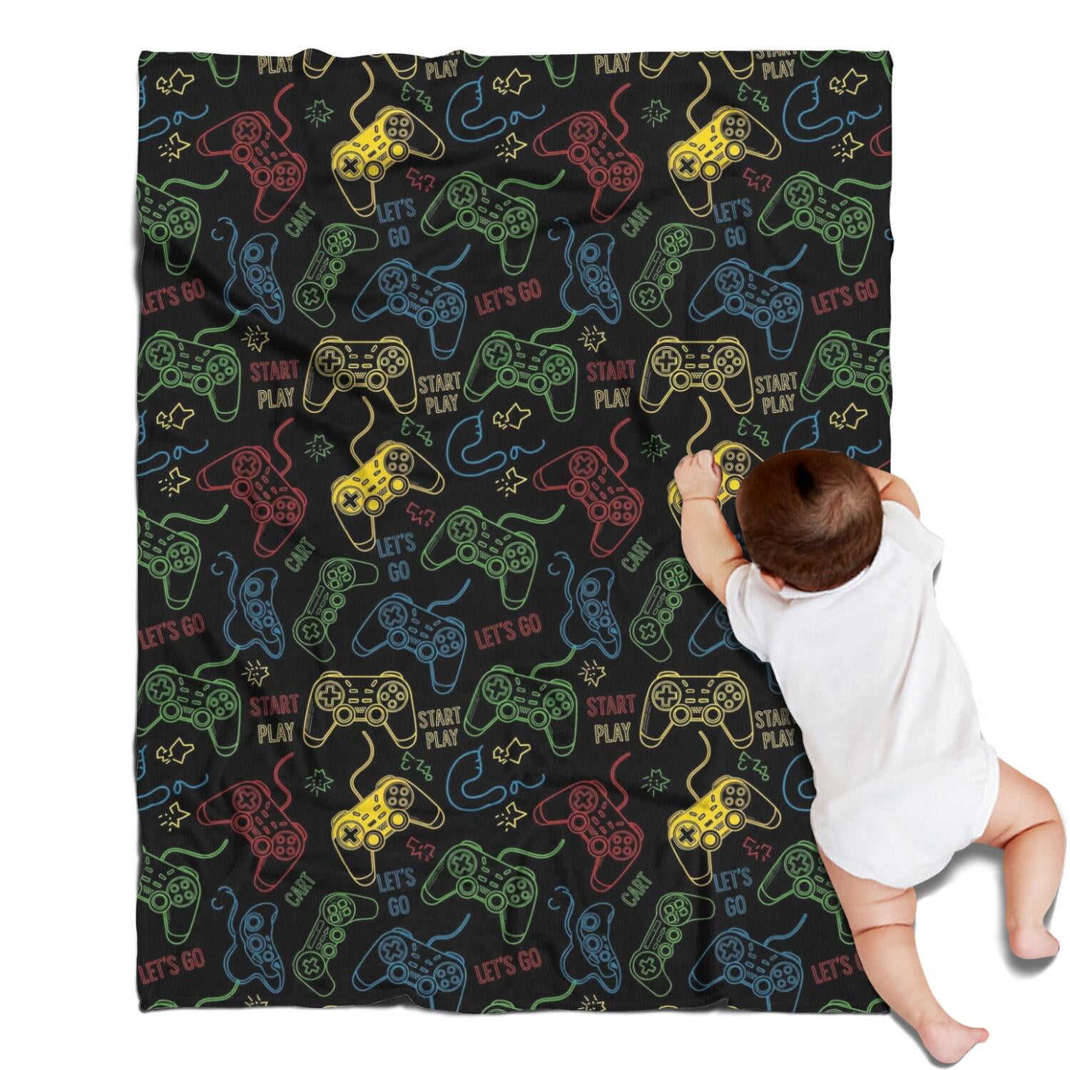 Colorful Games Sign Black Pattern Blanket,Comfortable Soft Lamb Wool ...