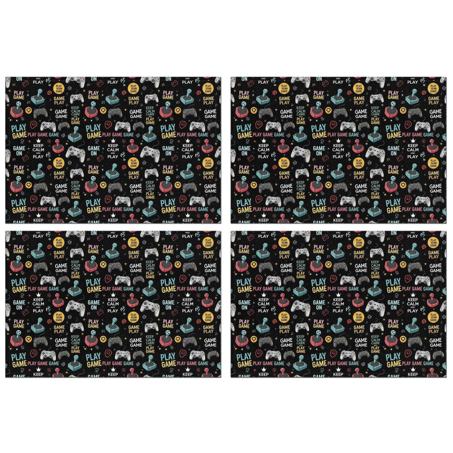 Colorful Games Symbol Black Pattern Summer Placemats Table Placemats ...