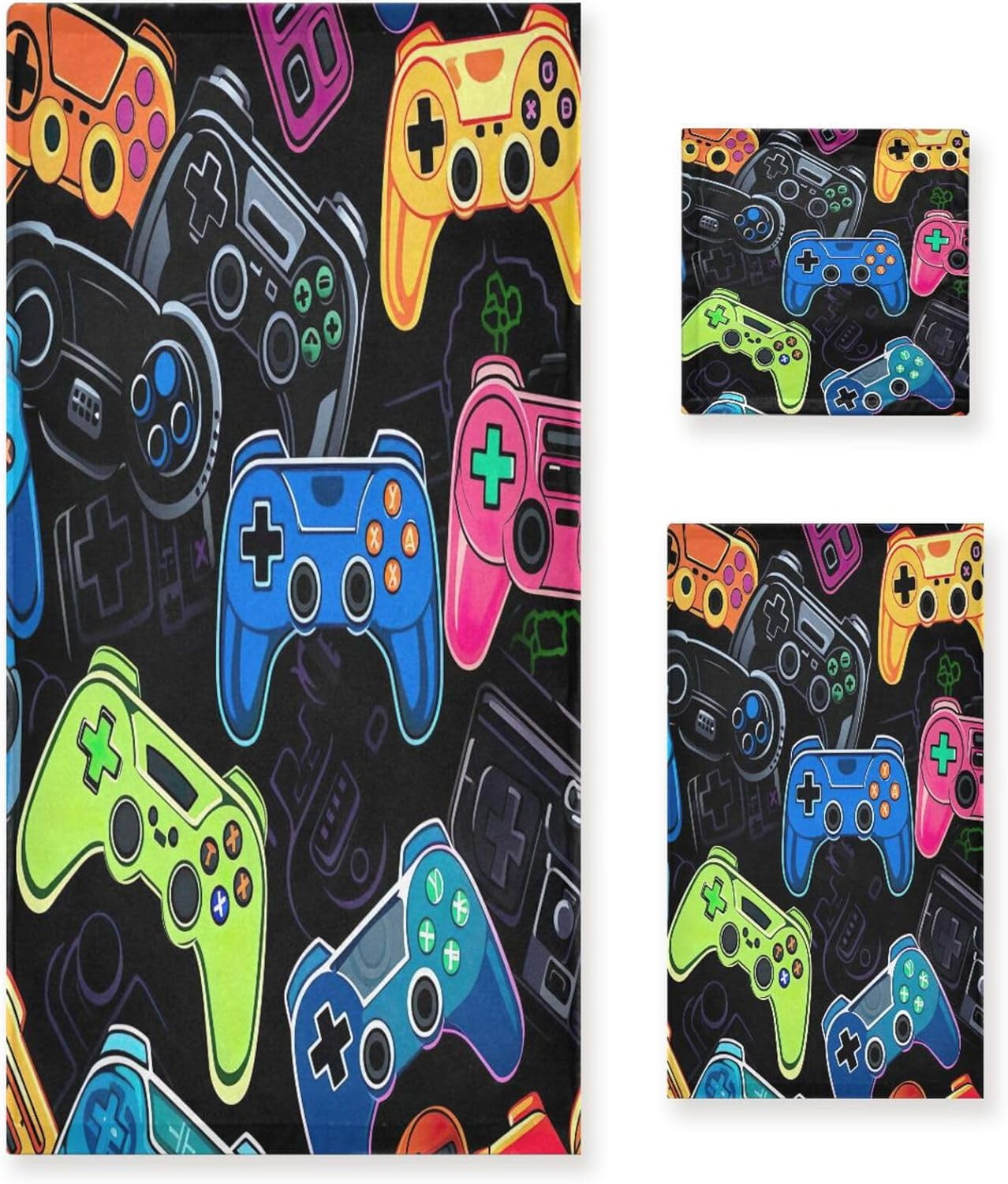 Colorful Gaming Handles Bath Towels Absorbent Bath Towels Set Soft ...
