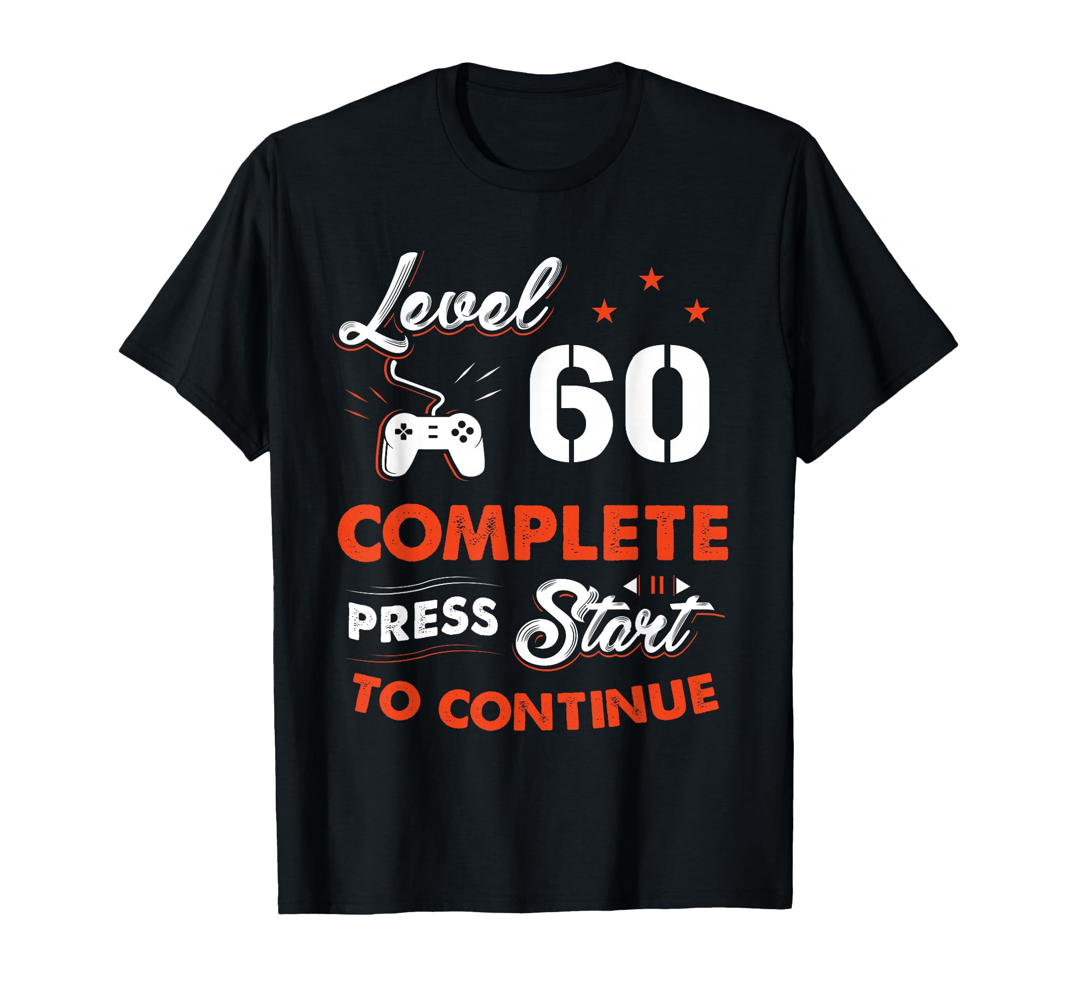 Colorful Gaming Level 60 Complete T-Shirt - Perfect Birthday Gift for ...