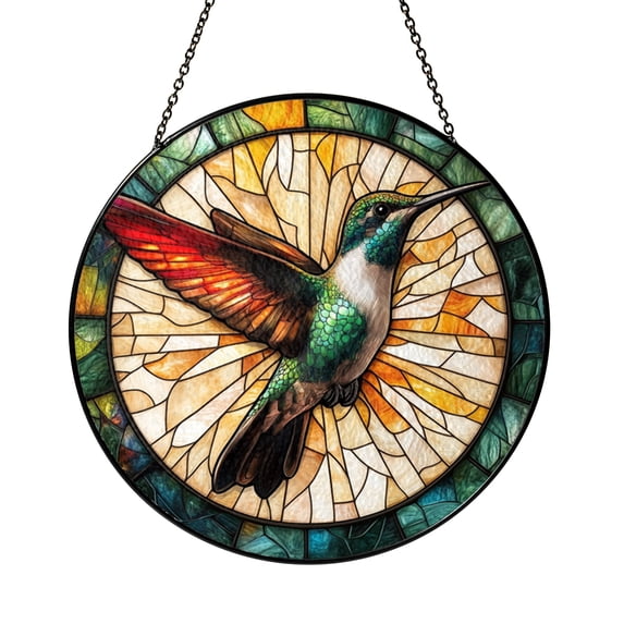 Colorful Garden Bird Stained Glass Style Suncatcher - Walmart.com