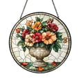 Colorful Garden Flower Stained Glass Style Suncatcher, Decorative ...