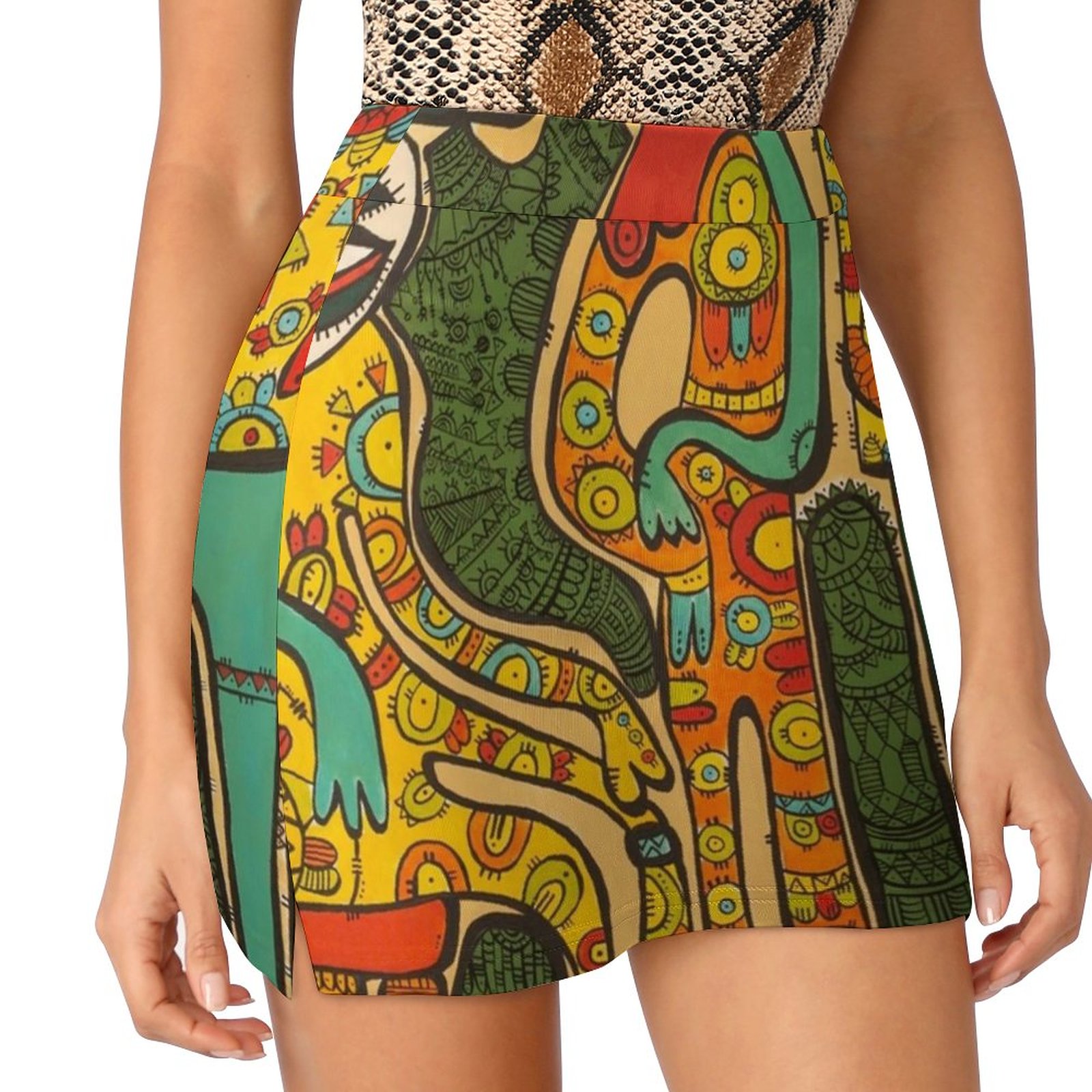 " Colorful Gathering " By Tara Mokhtari Women's skirt Aesthetic skirts ...