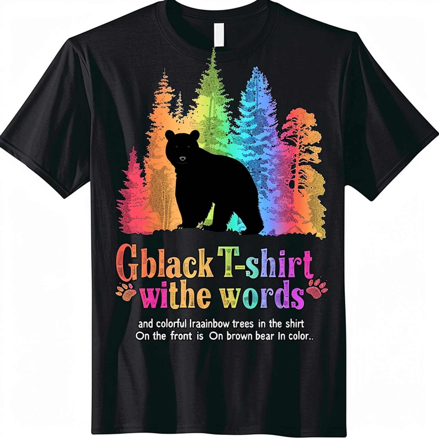 Colorful Gatlinburg UNITY Black Bear TShirt with Rainbow Trees Home of ...