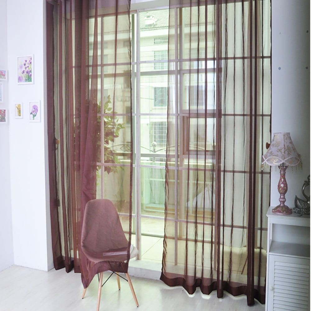Colorful Gauze Curtains for Doors and Windows | 2-Pack Sheer Voile ...