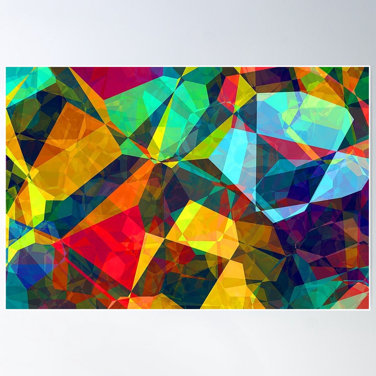 Colorful Gem Abstract Pattern Poster Wall Art, Modern Wall Decor For ...