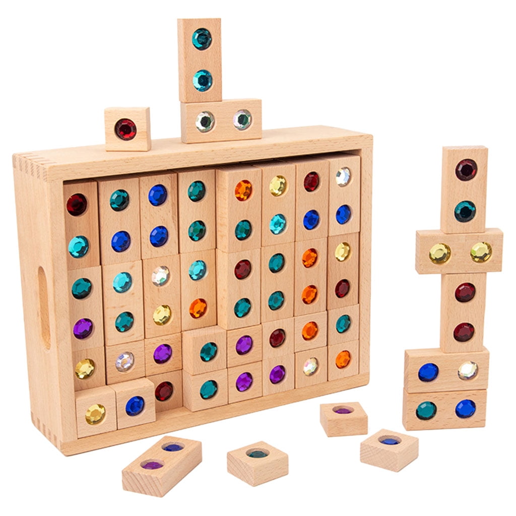 Colorful Gems Blocks Toys Translucent Stacking Educational Early ...