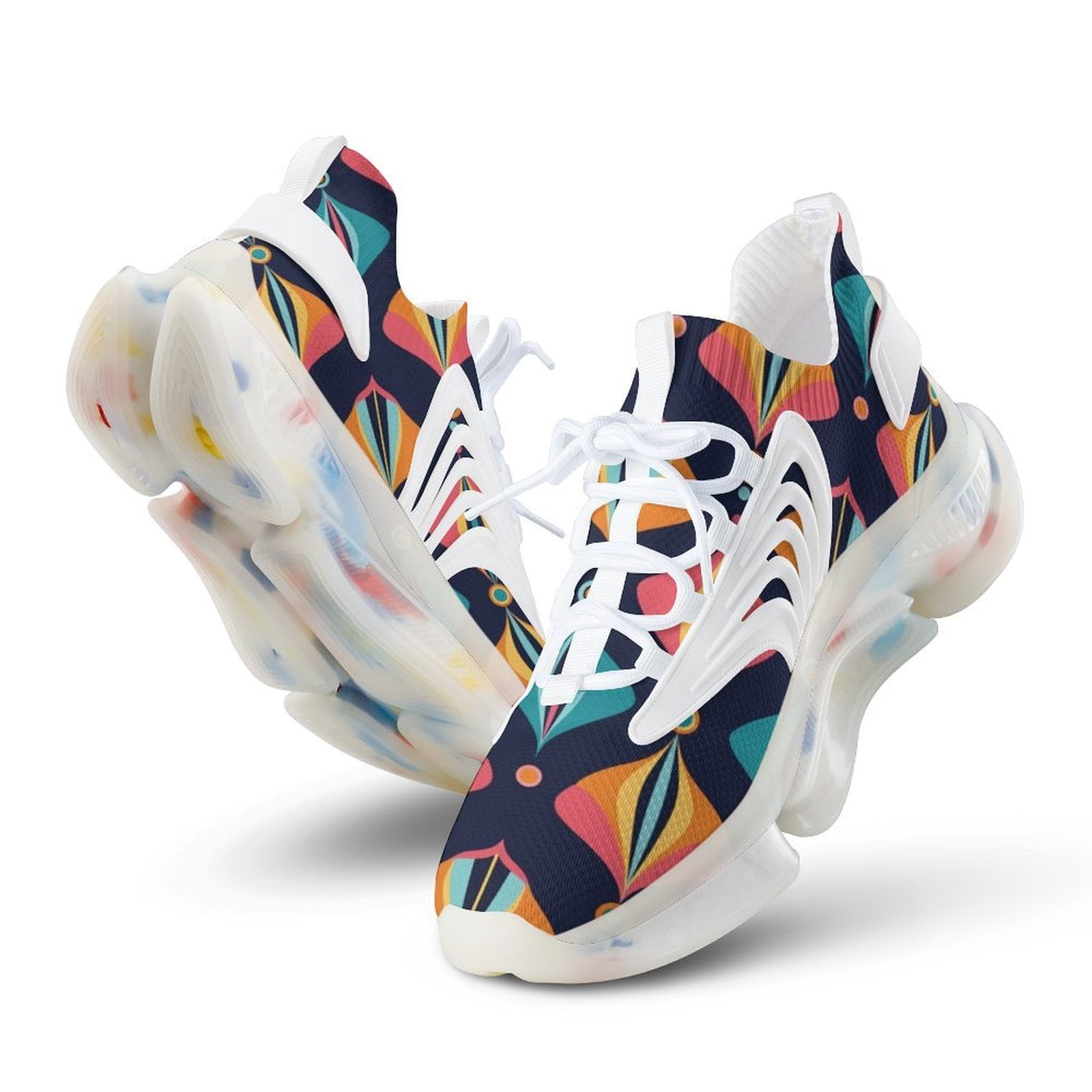 Colorful Geometric Abstract Pattern Walking Shoes for Men Woman ...