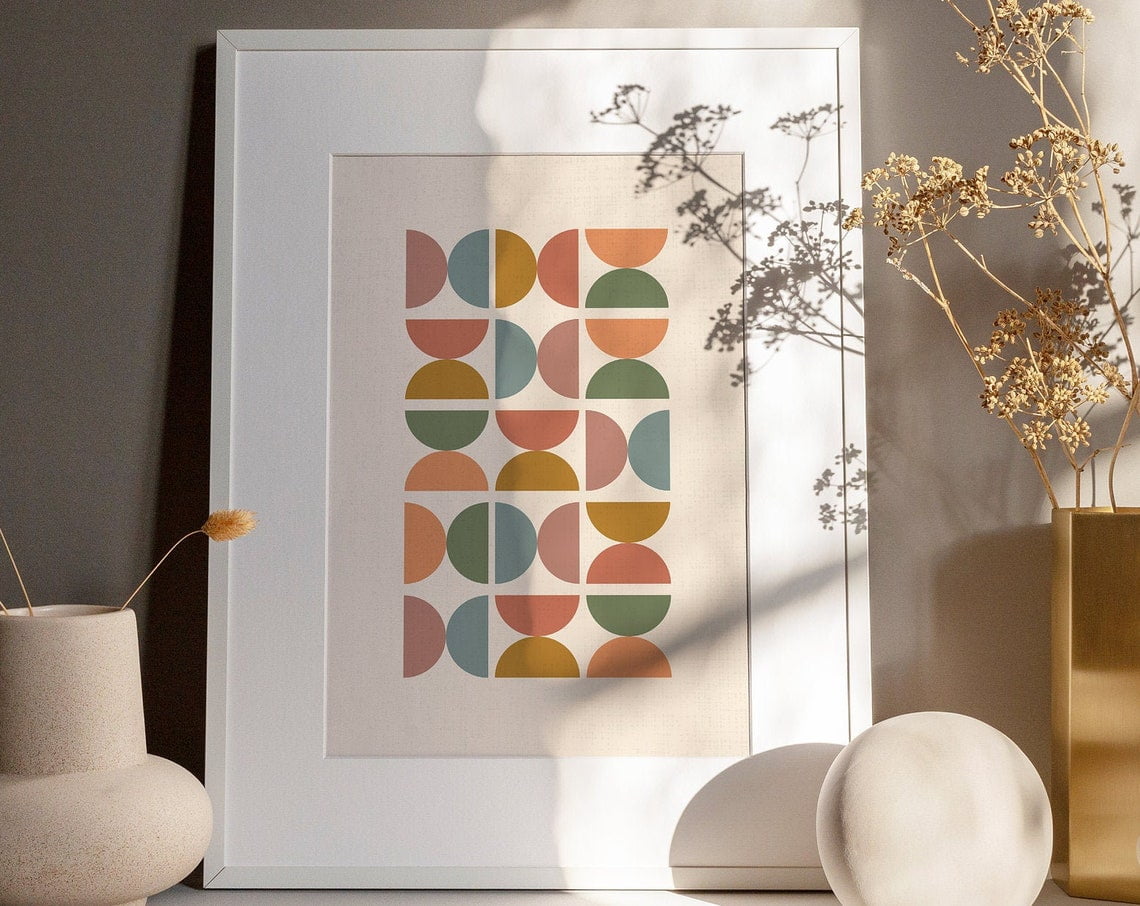 Colorful Geometric Art, Minimalist Abstract Wall Art, Colored Gallery ...