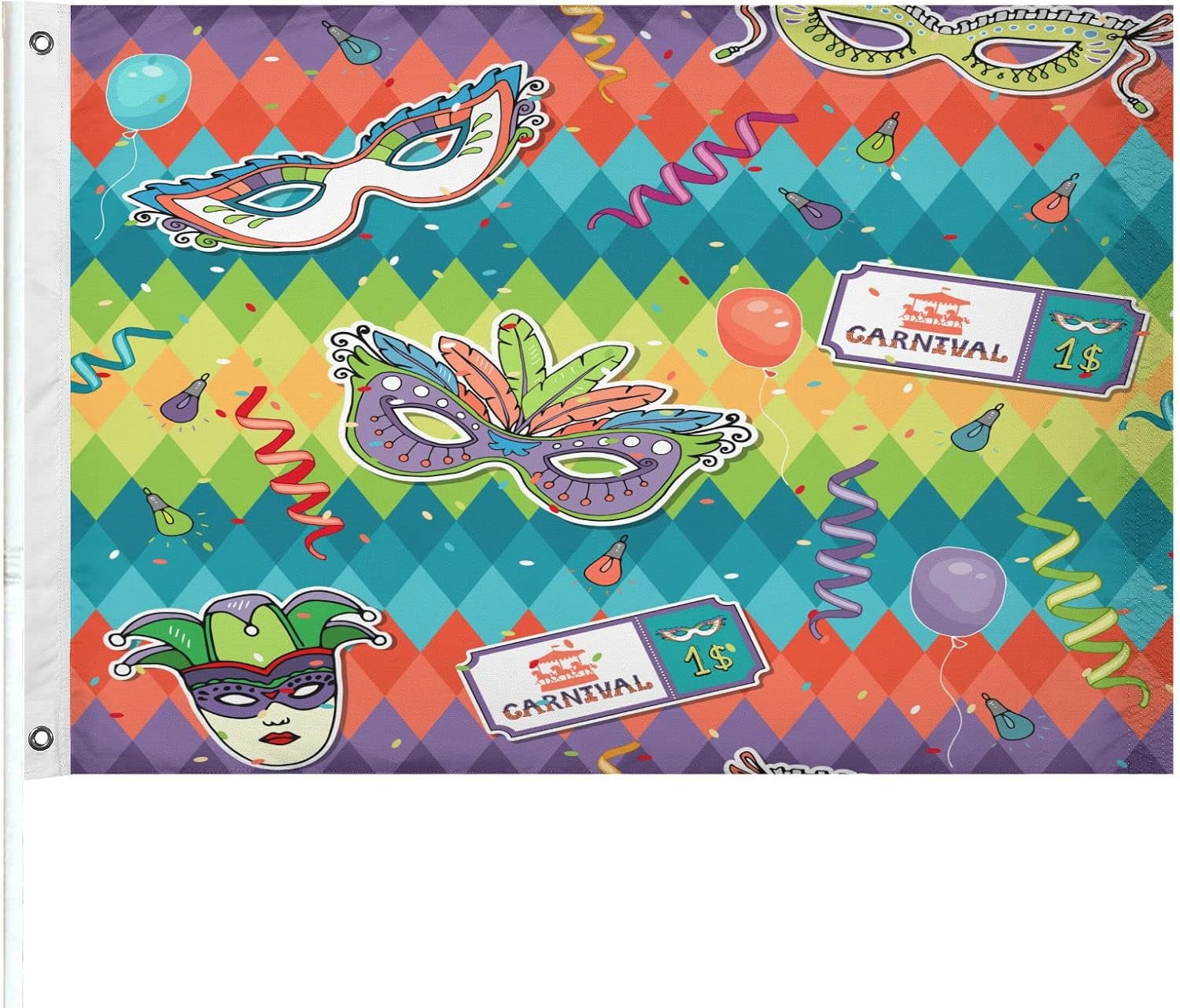 Colorful Geometric Carnival Flag Outdoor Garden Flag for Outside Funny ...