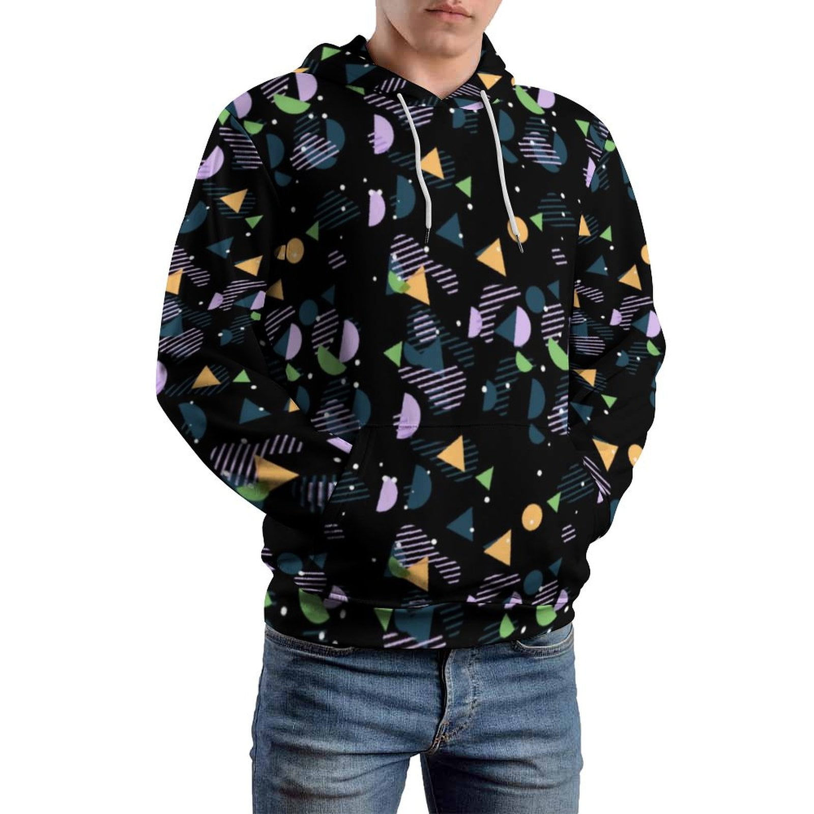 Colorful Geometric Casual Hoodies Men Stained Glass Elegant Design ...