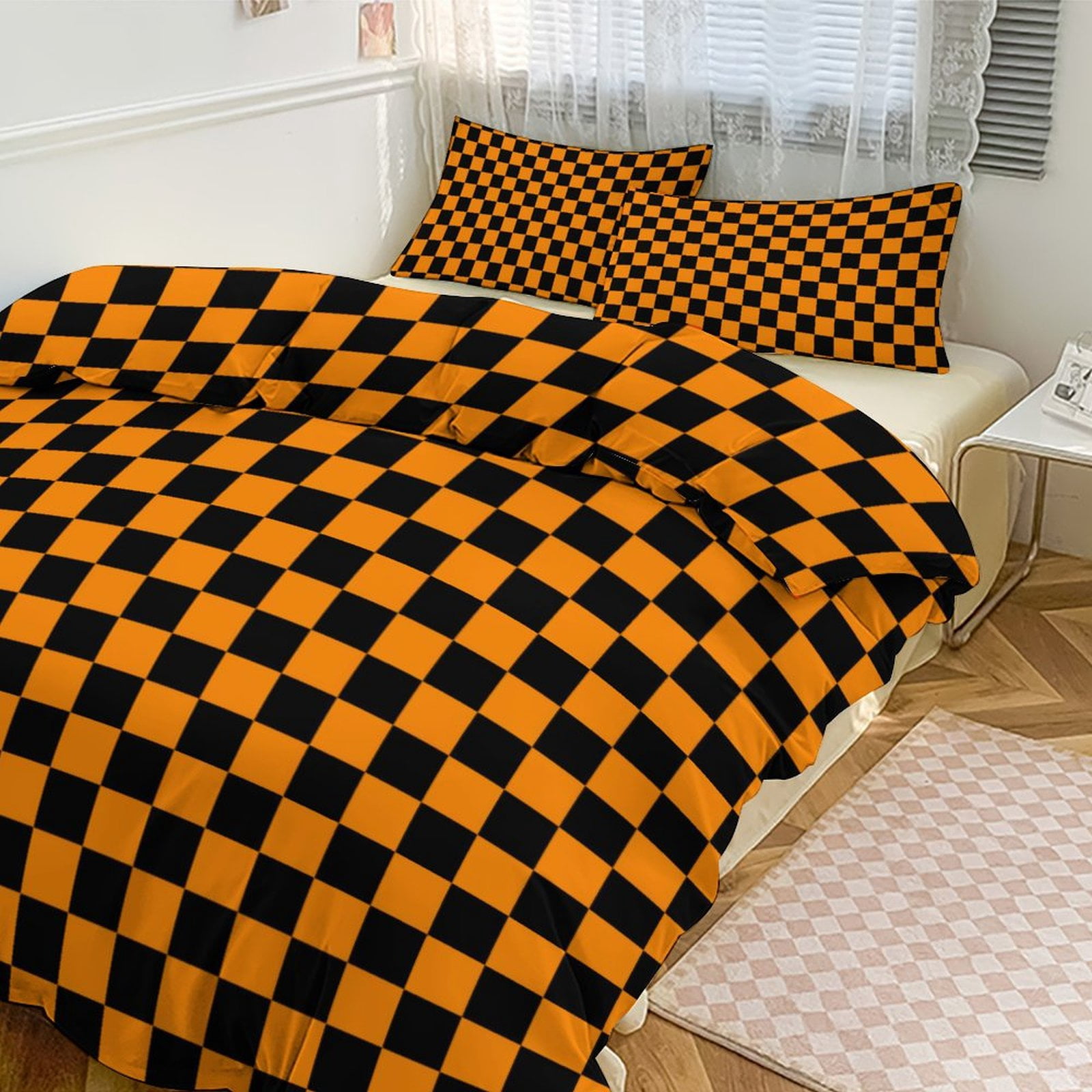 Colorful Geometric Checkered 3D Duvet Cover Set Quilt Cover Theme of ...