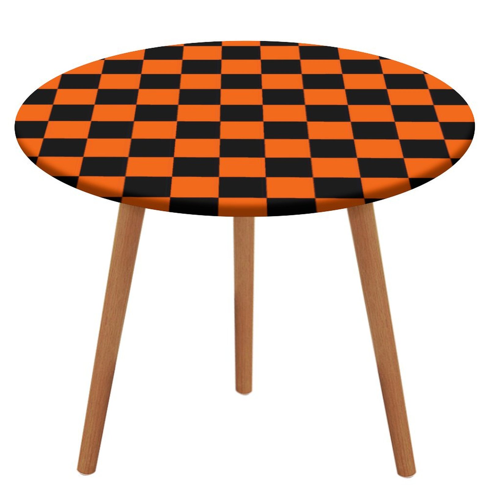 Colorful Geometric Checkered Pattern Round Tablecloth Waterproof ...