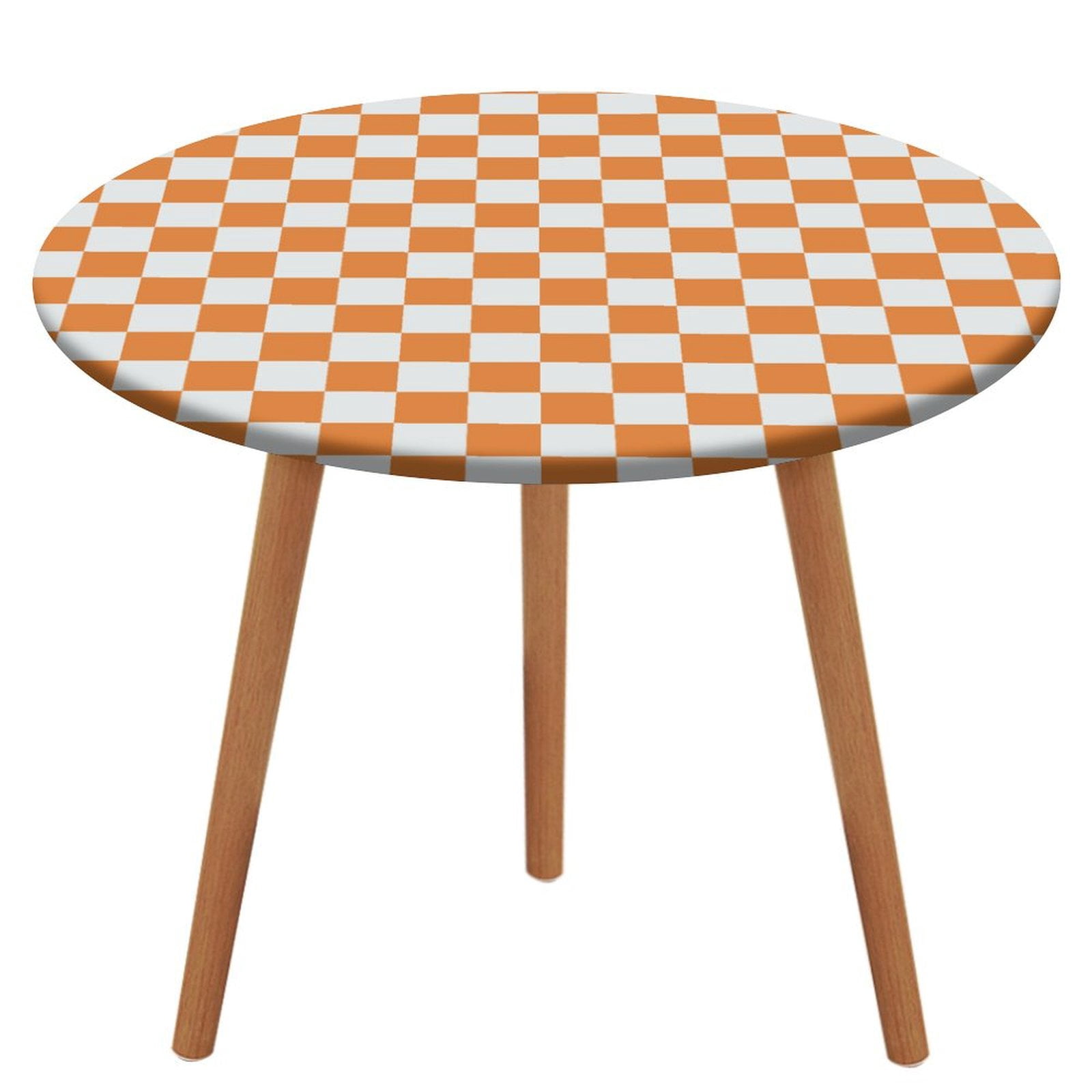 Colorful Geometric Checkered Tablecloth Round Elastic Fitted Waterproof ...
