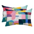 Colorful Geometric Contrast Art Outdoor Pillow for Chaise Lounge Chair ...