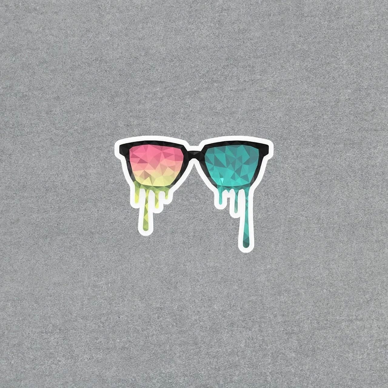 Colorful Geometric Dripping Sunglasses Sticker - Trendy Polygon Shades ...