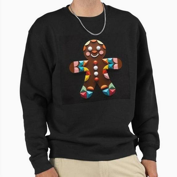 Colorful Geometric Gingerbread Man Artwork Graphic Unisex Sweatshirt ...
