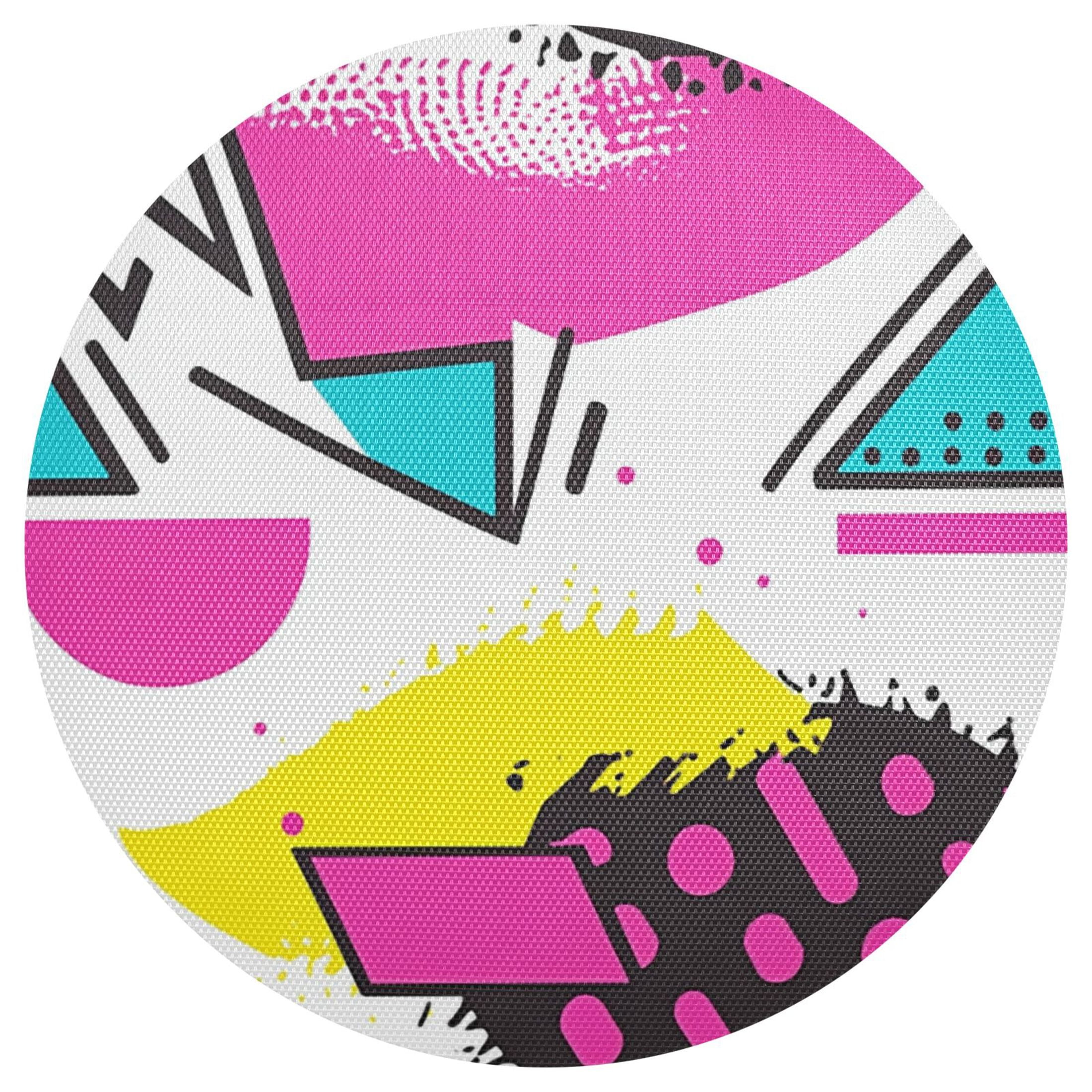 Colorful Geometric Graffiti 6-Piece 15.4in Durable PVC Plate Mats, Heat ...