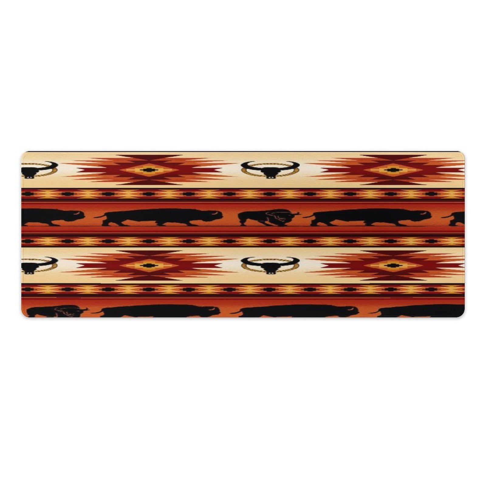 Colorful Geometric Lines Kitchen Rugs Pvc Mats Set of 2 Pieces Non Slip ...