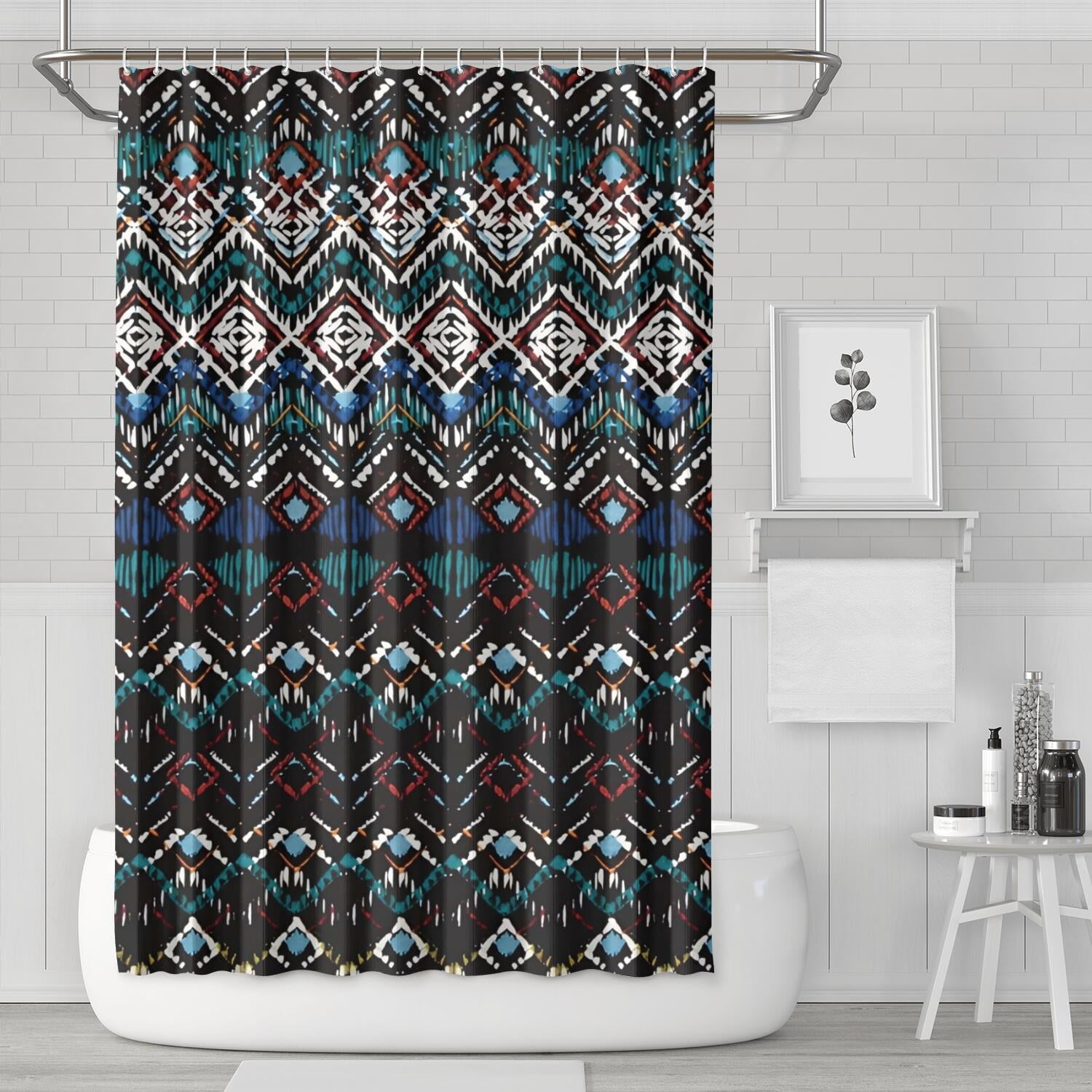 Colorful Geometric Pattern Shower Curtain 72"x72" ,Bathroom Decorative ...