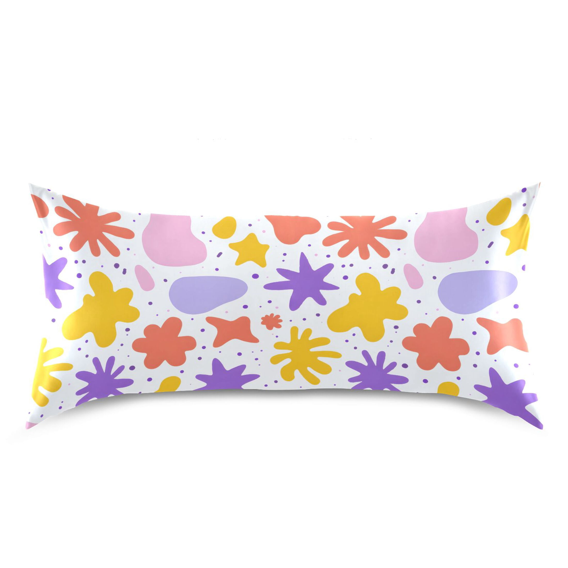 Colorful Geometric Patterns Pillow Case Queen Size Silky Satin Pillow ...