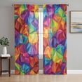 Colorful Geometric Sheer Curtains 108 Inch Length 2 Panels Set for ...