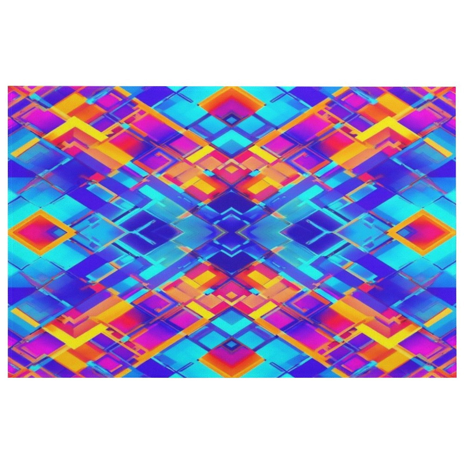 Colorful Geometric Square Pattern Adult Home Decor Bedroom Living Room ...