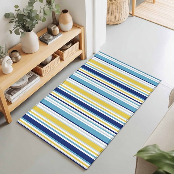 Colorful Geometric Stripe Art Rectangle Rug 2'x3' Modern Minimalist on ...