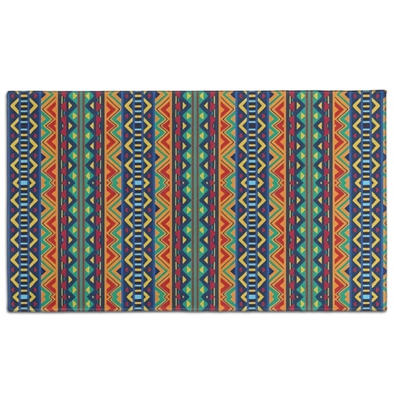 Colorful Geometric Striped Pattern Door Rugs,Washable Non Slip Door ...
