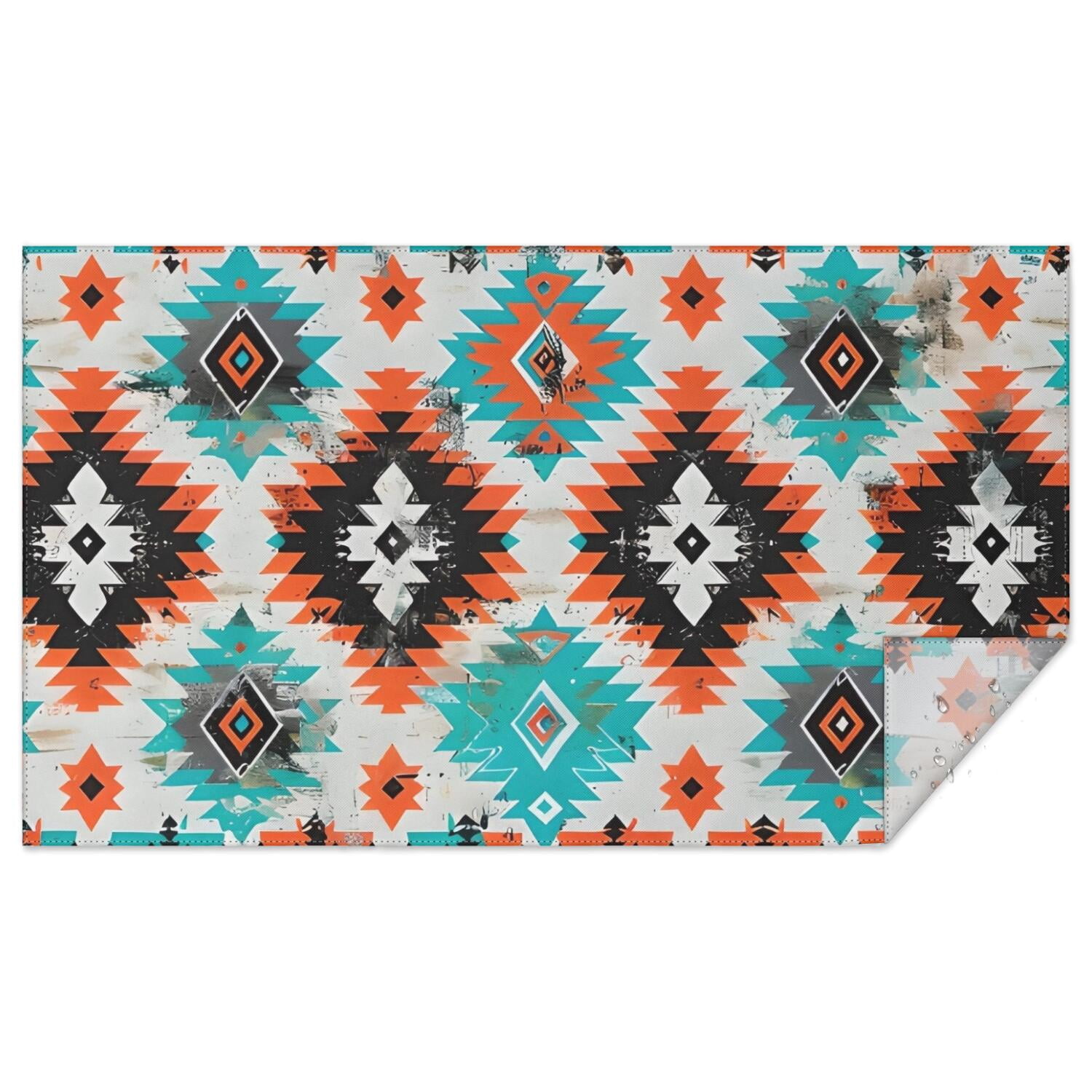 Colorful Geometric Triangle Diamond Pattern Rectangle Tablecloth 60 ...