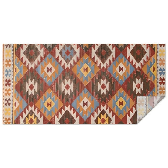 Colorful Geometric Triangle Diamond Pattern Rectangle Tablecloth 60 ...