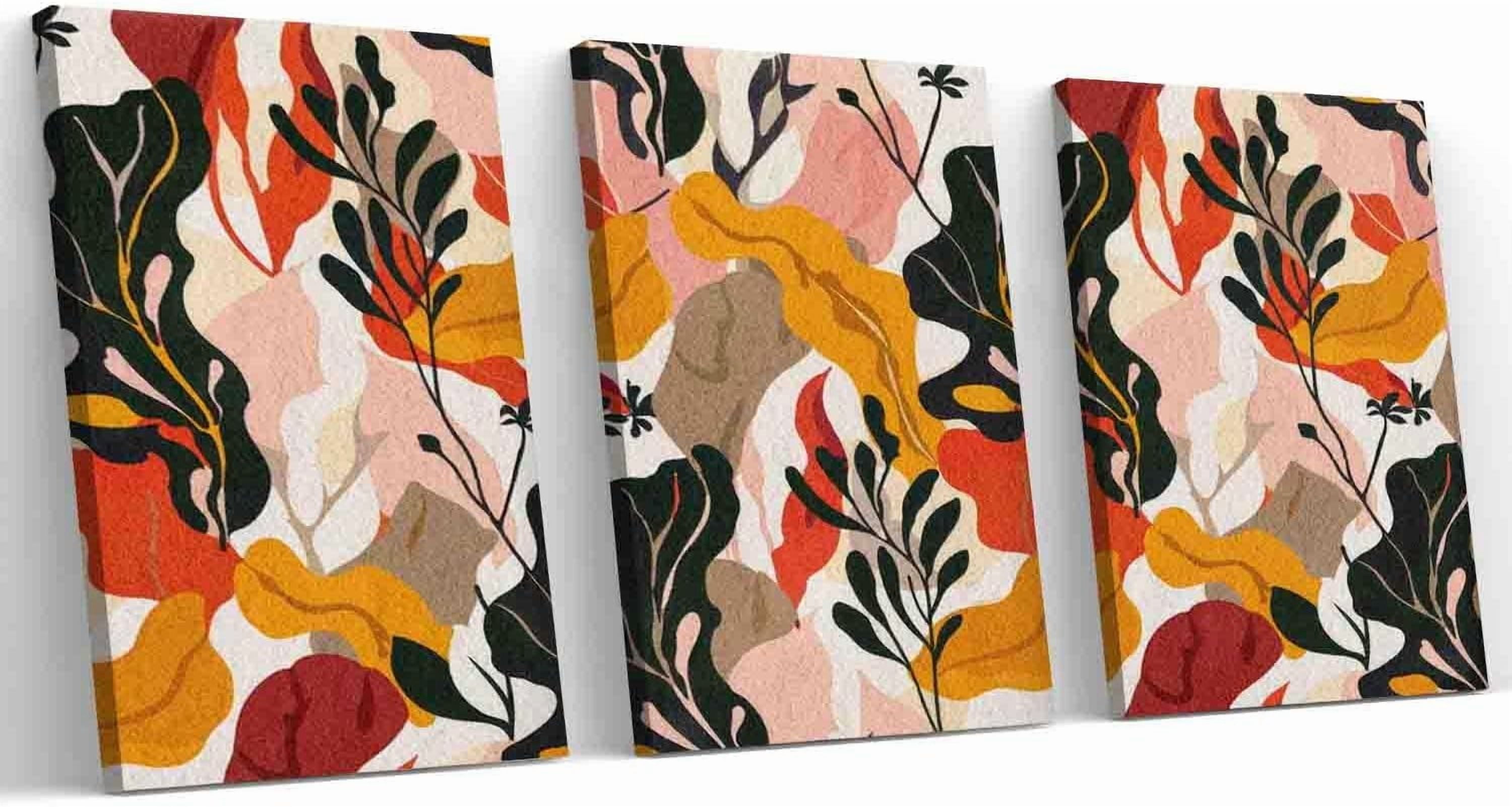 Colorful Geometric Triptych Canvas Art for Modern Dining Spaces Stylish ...