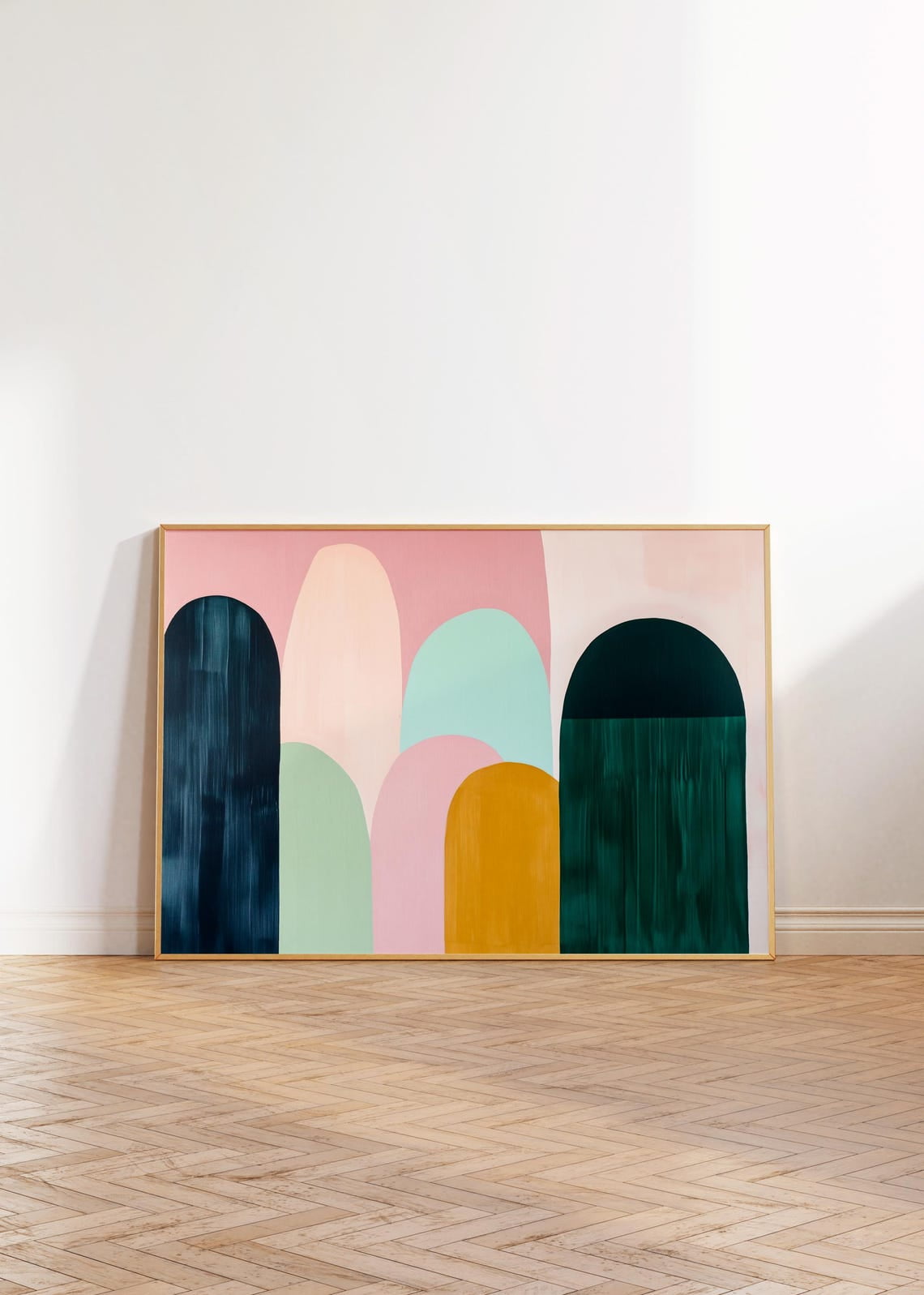 Colorful Geometric Wall Art, Abstract Bright Art Print, Pillar Shapes ...