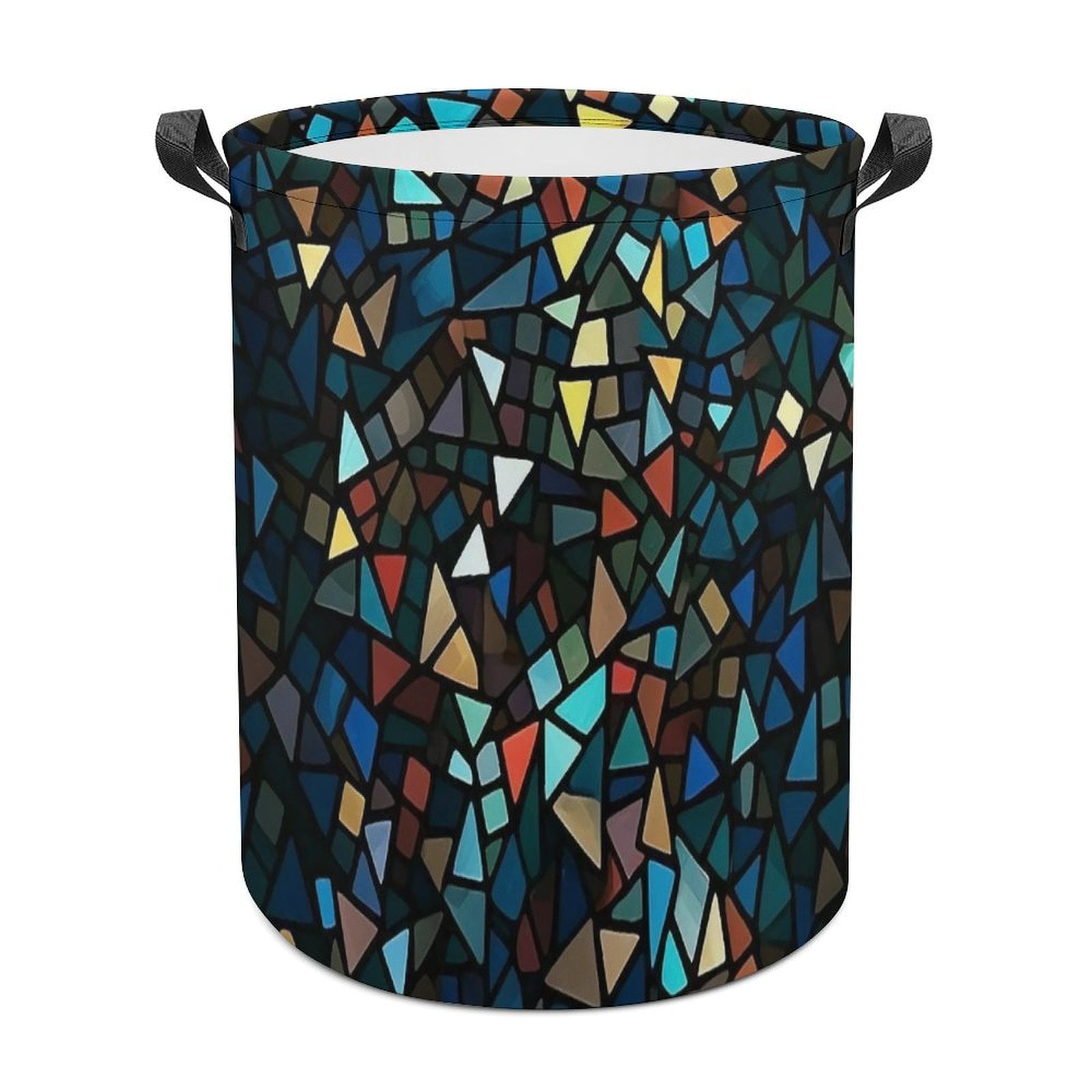 Colorful Geometry Laundry Bag, Collapsible Round Laundry Hamper with ...