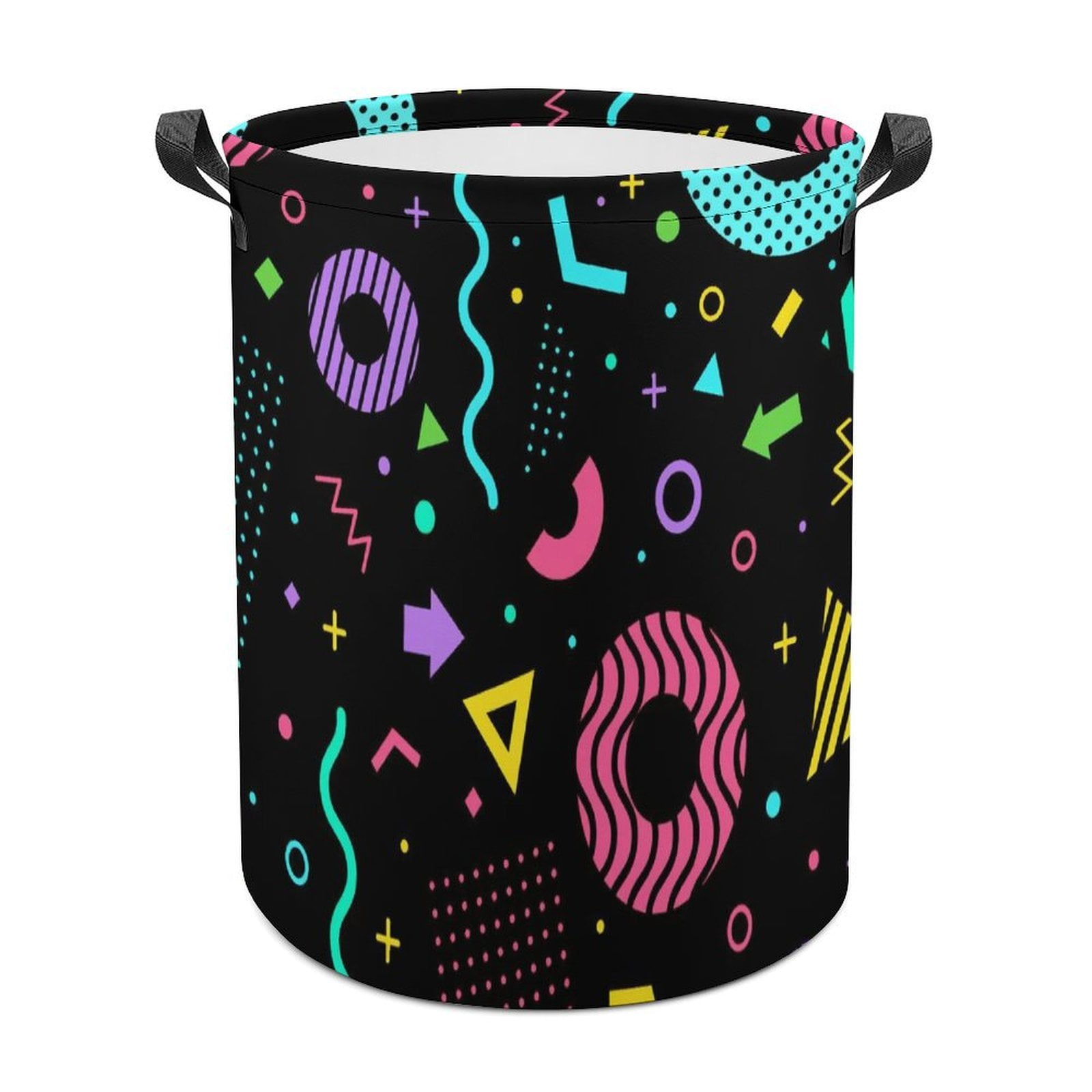 Colorful Geometry Laundry Bag, Collapsible Round Laundry Hamper with ...