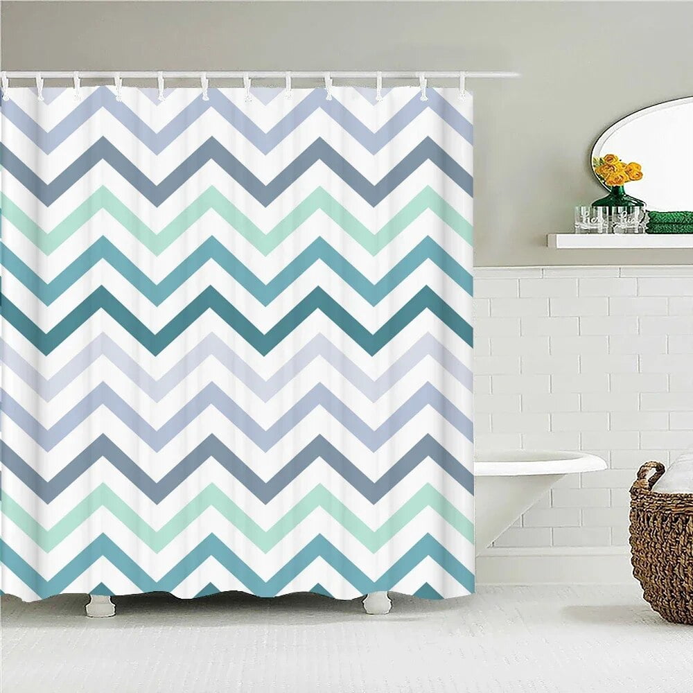 Colorful Geometry Pattern Shower Curtain 3d Bathroom Curtains with ...