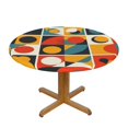 Colorful Geometry Round Fitted Tablecloths Table Covers Wipeable ...