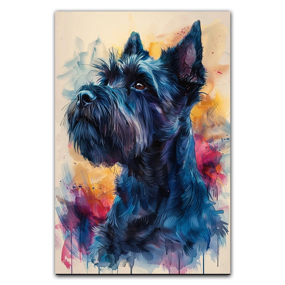 Colorful Giant Schnauzer Wall Art Abstract Dog Posters Animal Canvas ...