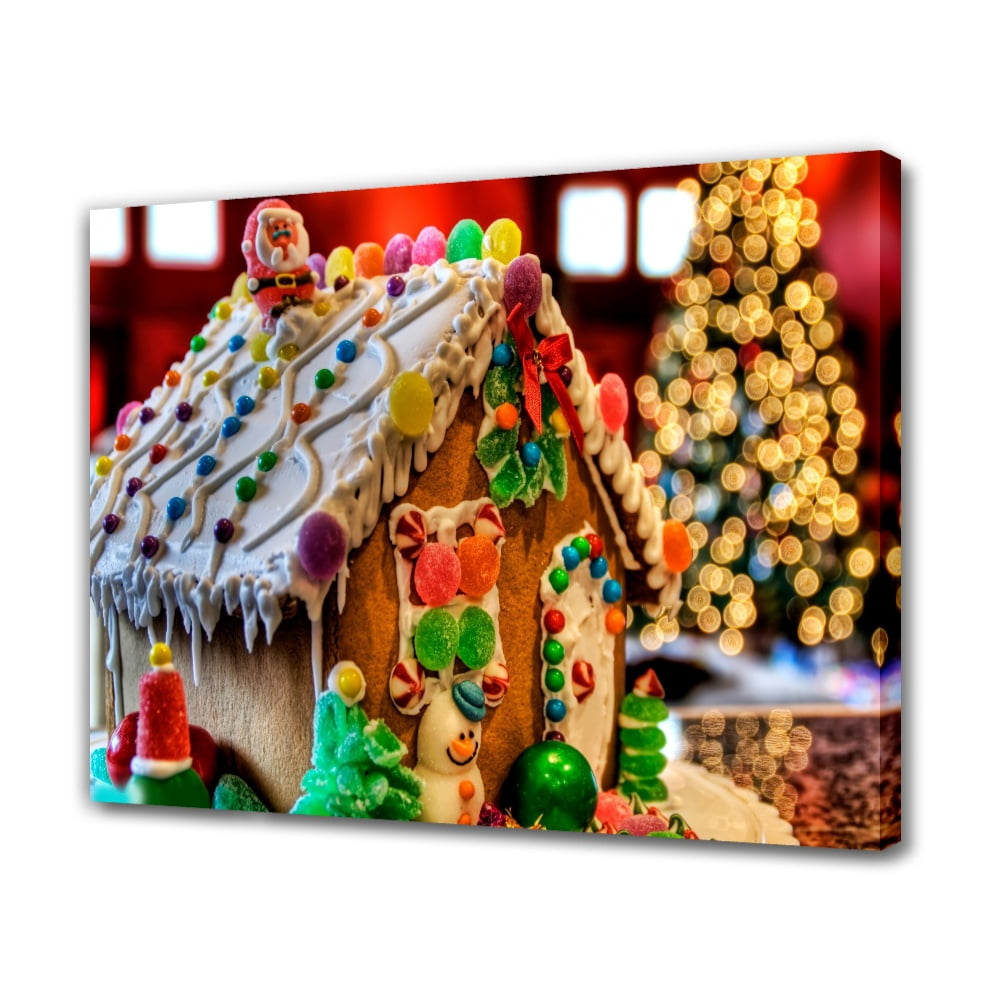 Colorful Gingerbread House Wallpaper Canvas Poster Bedroom Decor Sports ...