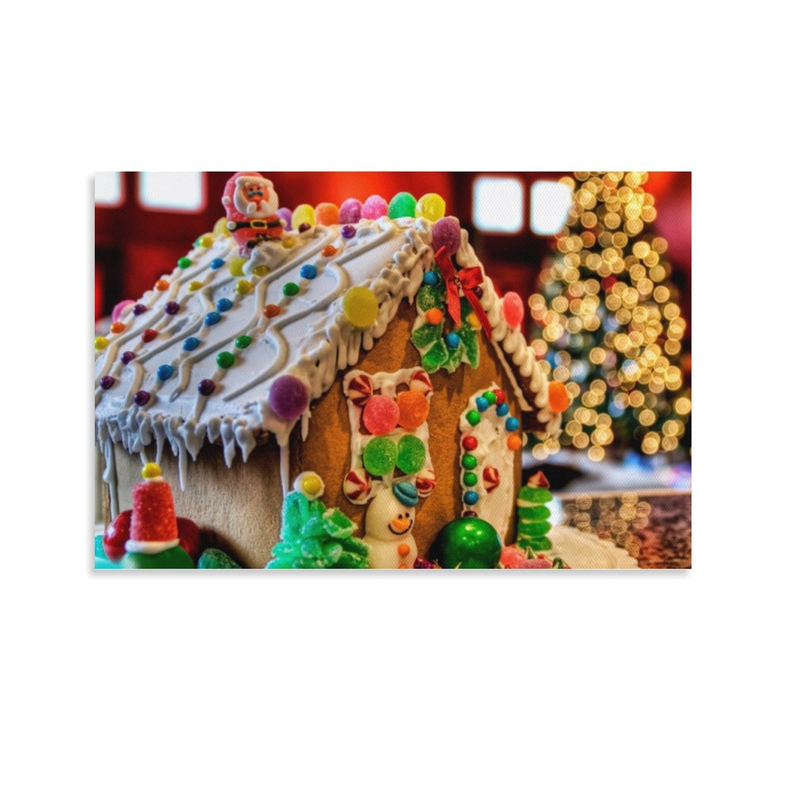 Colorful Gingerbread House Wallpaper Poster Decorative Painting Canvas ...