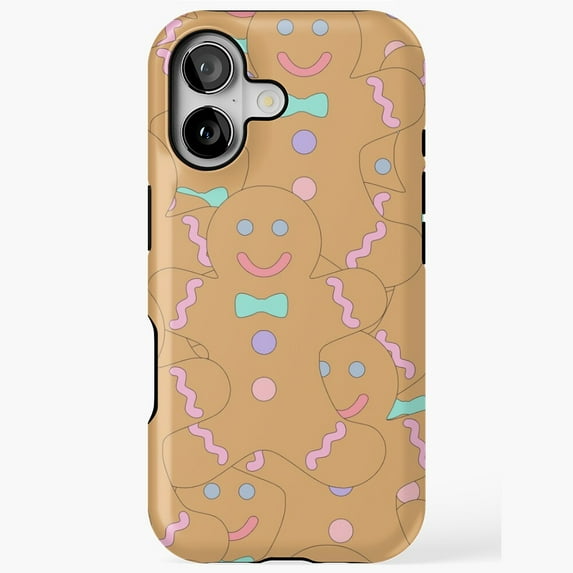 Colorful Gingerbread Man Pattern Phone Case with iPhone 17 to 11 Pro ...