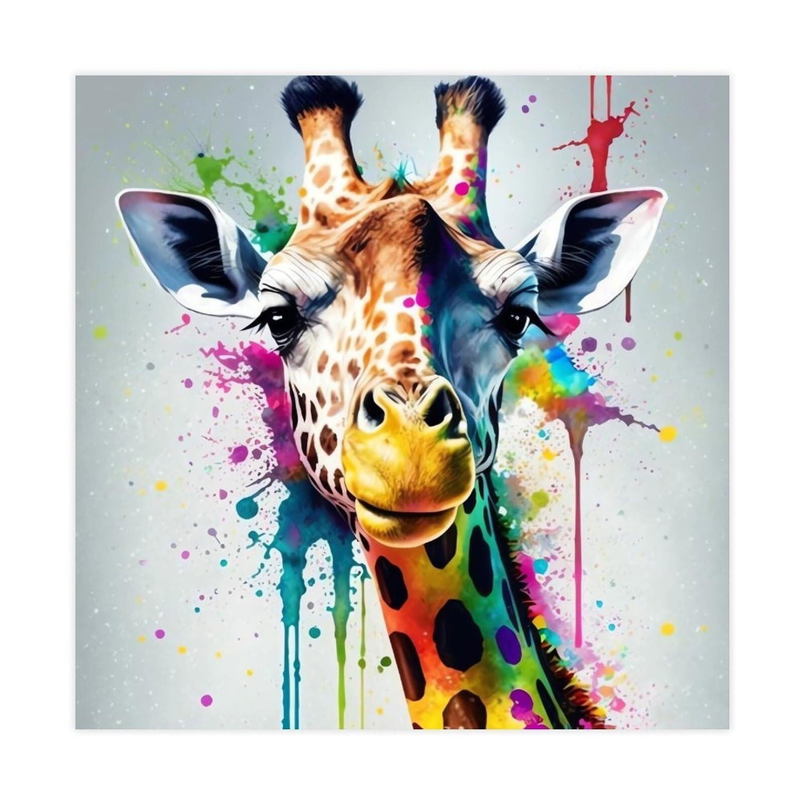 Colorful Giraffe Art Poster Canvas Poster Bedroom Decor Landscape ...