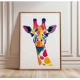 Colorful Giraffe Poster Abstract Animal Art Modern Wildlife Decor ...