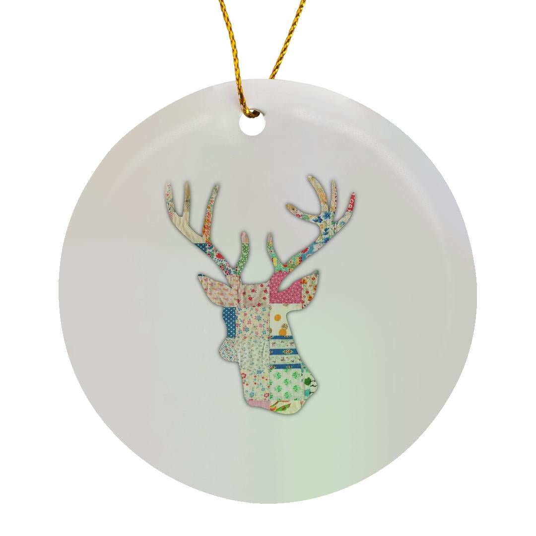 Colorful Girly Deer Head Silhouette. Modern Country Stag With Antlers ...