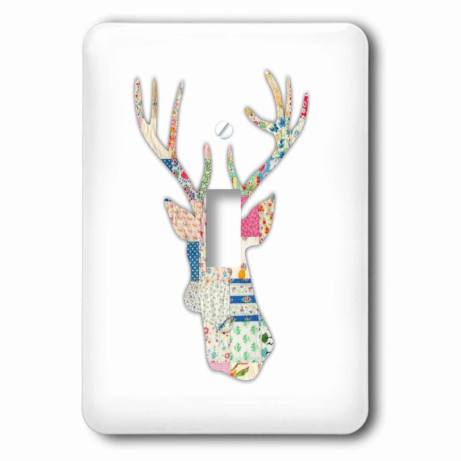 Colorful Girly Deer head silhouette. Modern country stag with antlers ...
