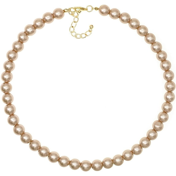 Colorful Glass Bead & Pearl Choker Necklace Statement Jewelry for Women ...