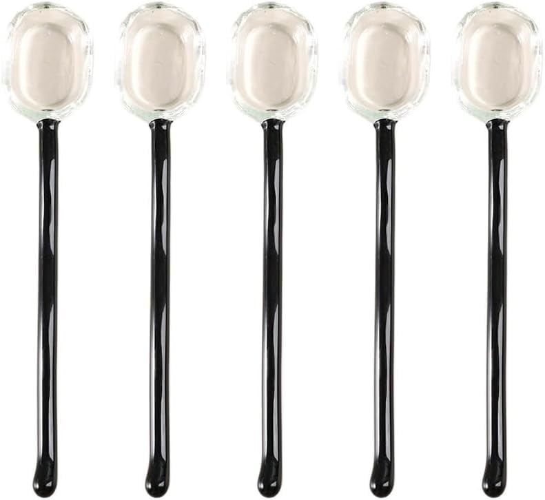 Colorful Glass Wavy Spoon Set, Premium Borosilicate Glass,6.3 Inch Long ...