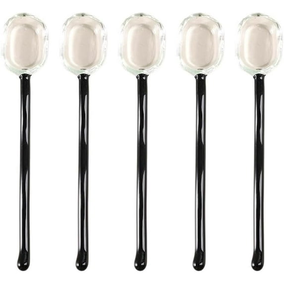 Colorful Glass Wavy Spoon Set, Premium Borosilicate Glass,6.3 Inch Long ...